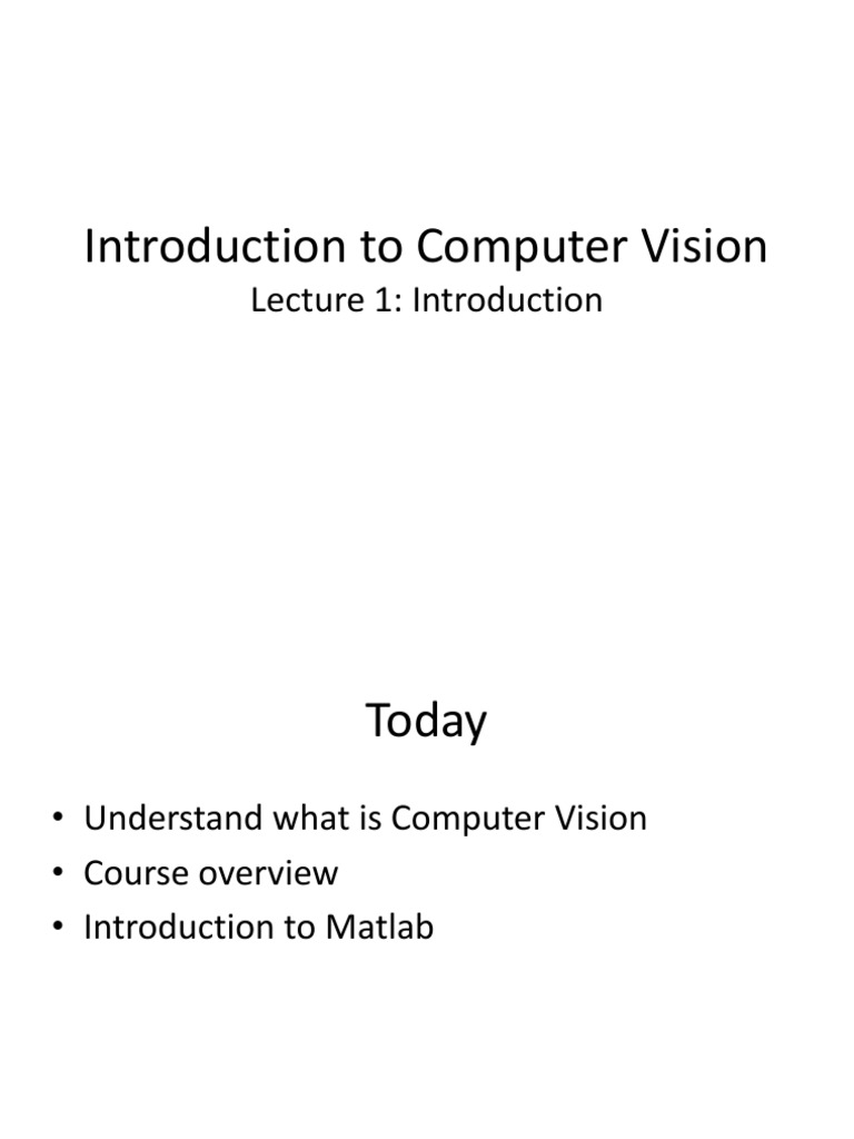 Introduction To Computer Vision | PDF | Art | Computers
