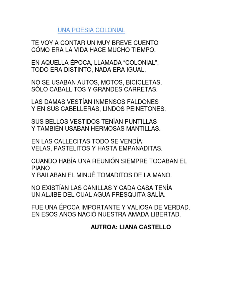 Una Poesía Colonial (Suelta) | PDF
