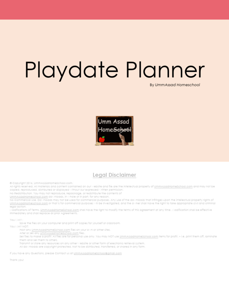 Letter of The Week Playdate Planner | PDF | Download | Intellectual ...