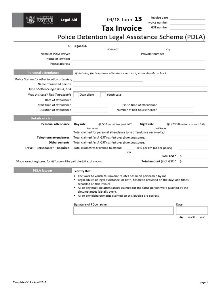 Form13 042018 | PDF | Invoice | Legal Aid