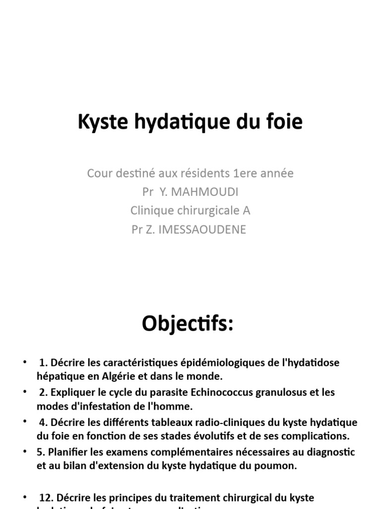 Le Kyste Hydatique Du Foie | PDF | Spécialités médicales | Médecine ...