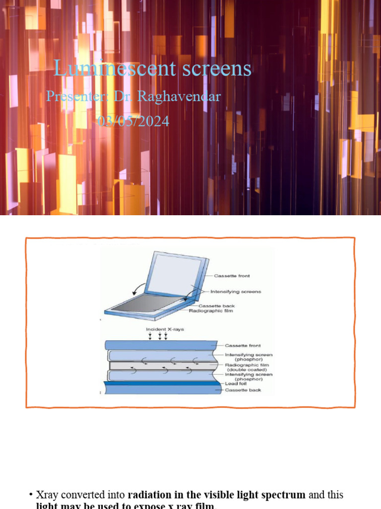 Intensifying Screen and Luminescence Overview | PDF | Radiography | X Ray