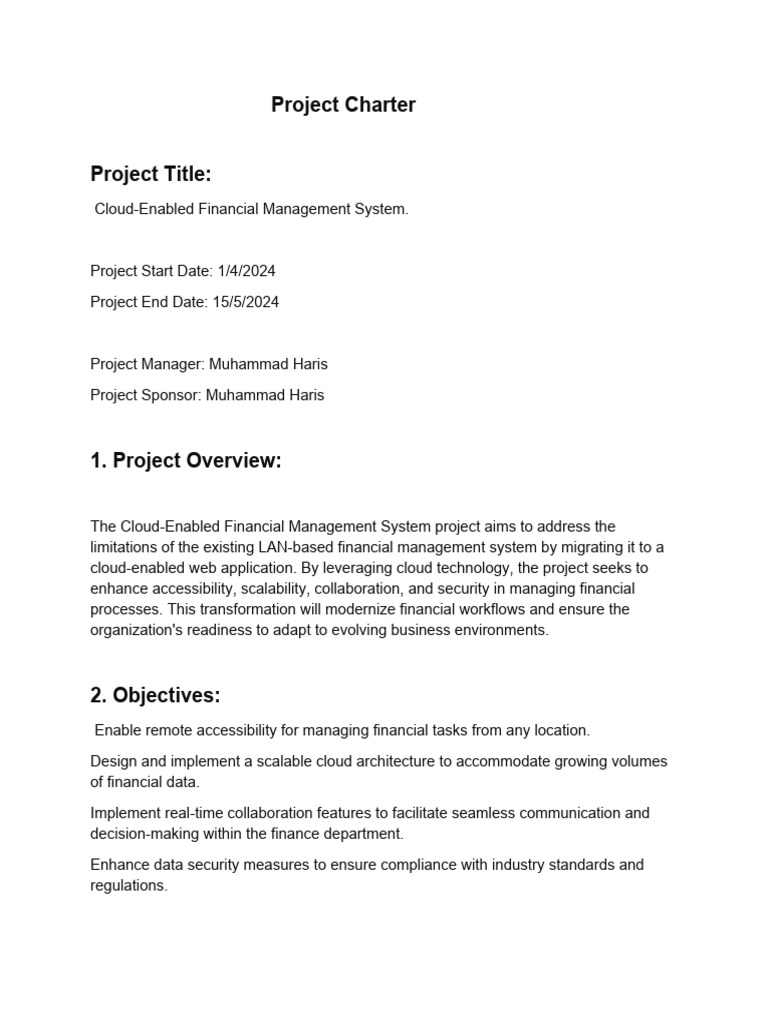 Project Charter (1) | Download Free PDF | Computer Security | Security