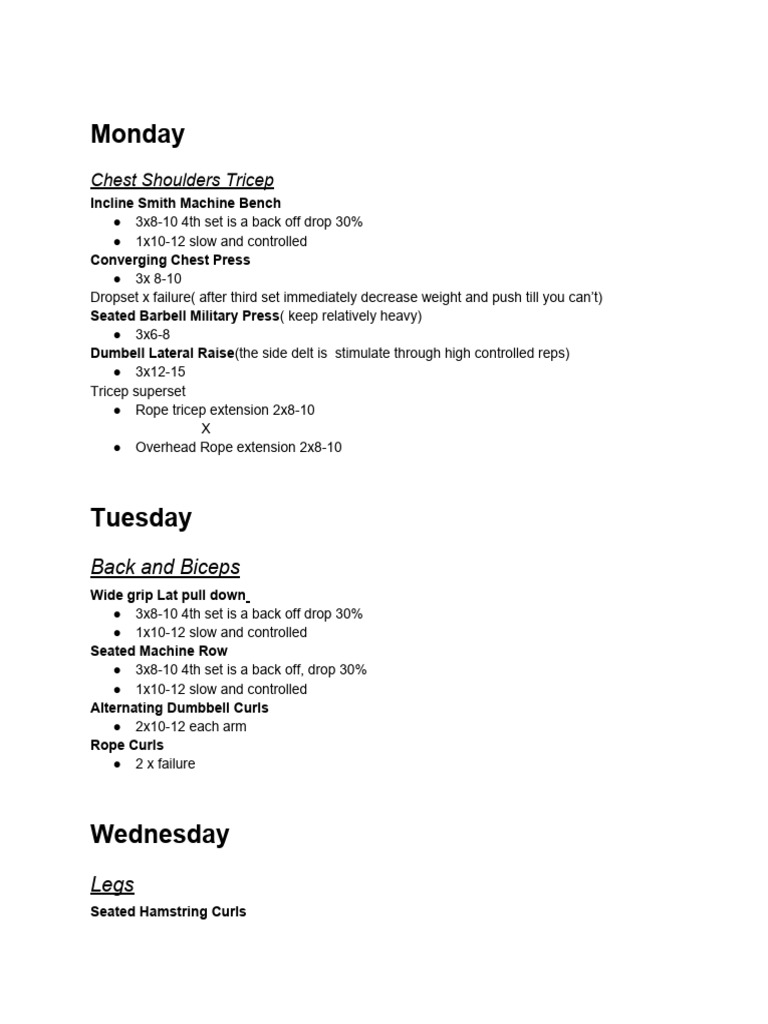 3-6 Day PPL Routine and Fat Loss Tips | PDF | Dieting | Eating