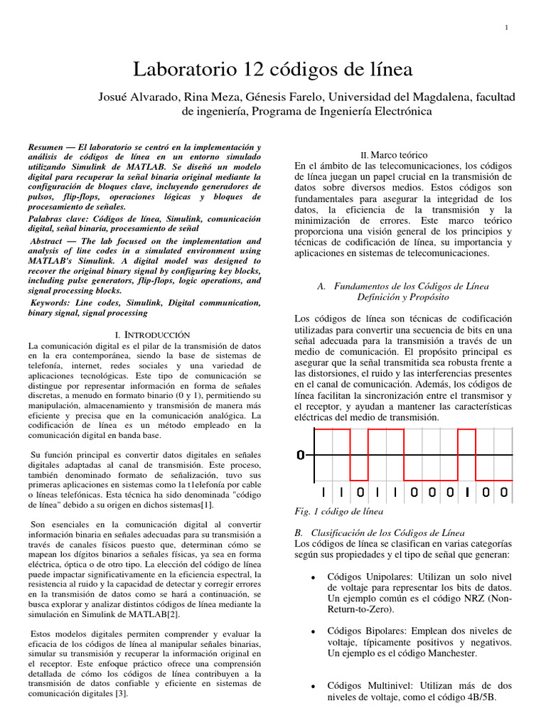 Codigos de Linea | PDF | Ingeniería en telecomunicaciones | Ciencias de la Computación