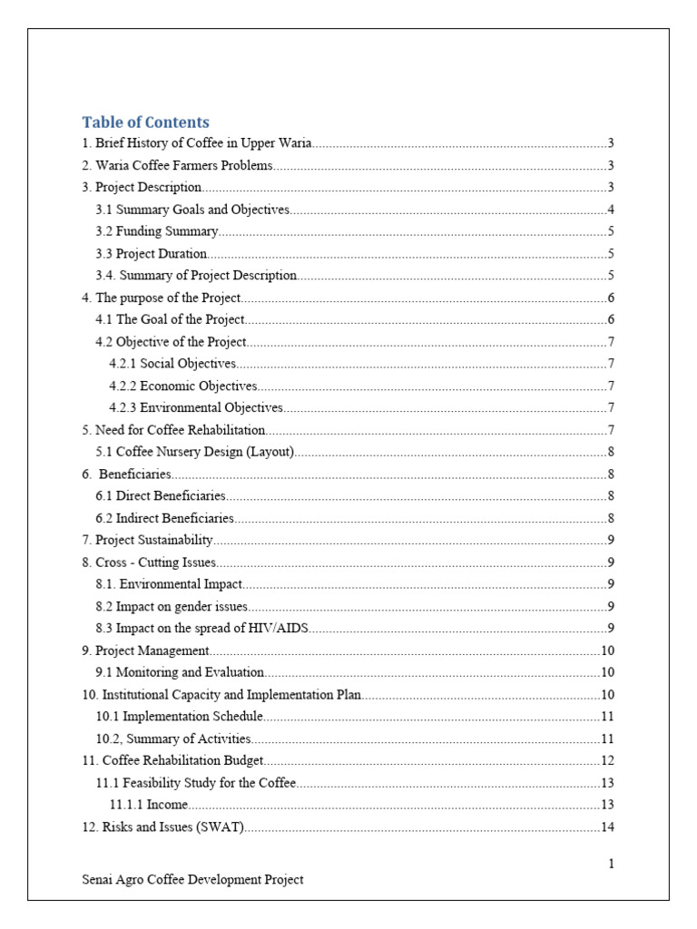 Coffee Project Proposal | PDF | Agriculture | Coffee