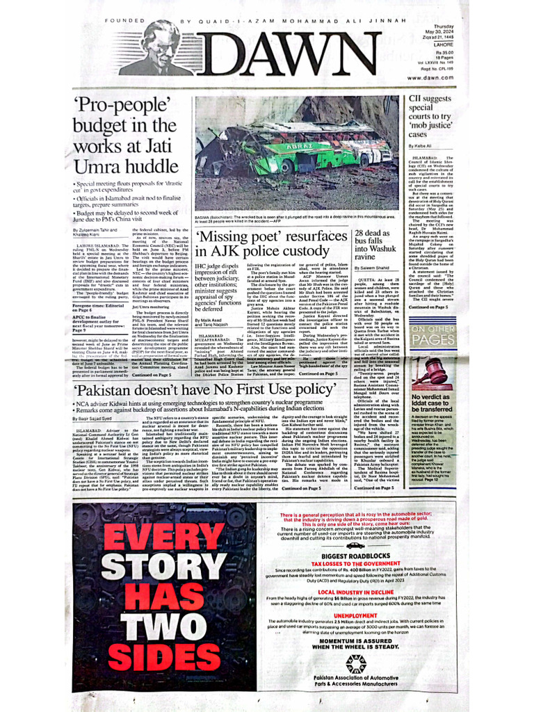 DAWN Newspaper 30 May 2024 | PDF