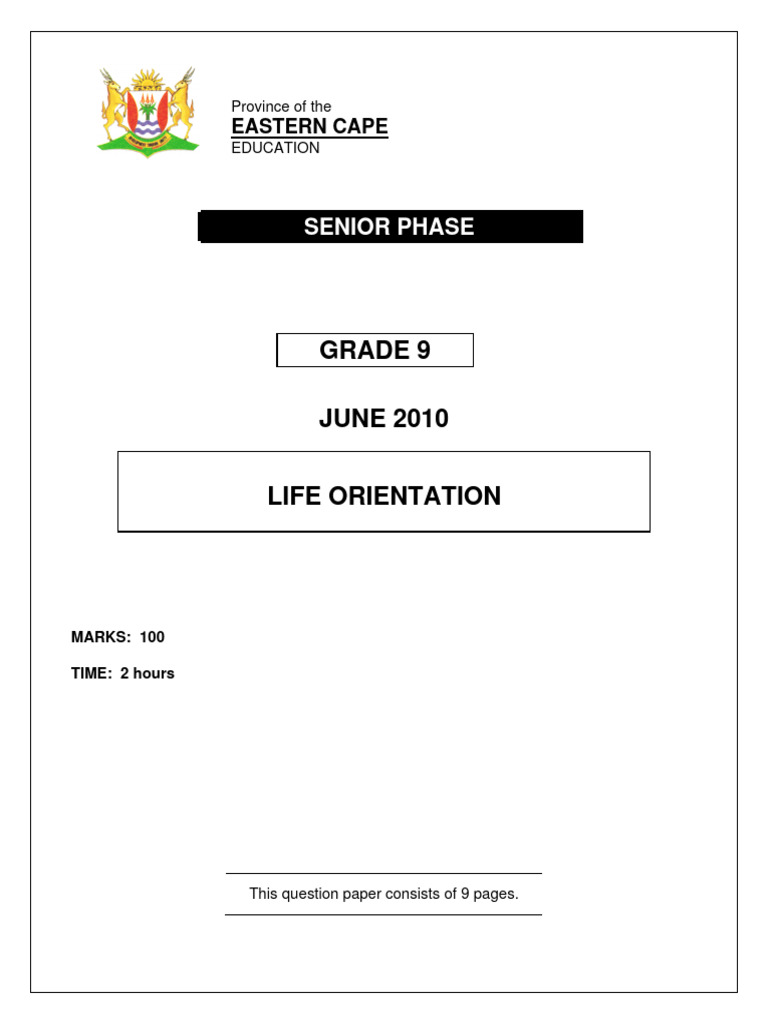 Grade 9 LO 1 June Past Paper Revision | PDF | Adolescence | Management ...