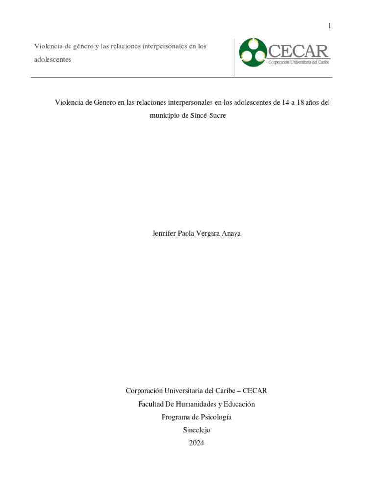 Proyecto de Fundamentos | PDF | La violencia contra las mujeres | Estudios de género