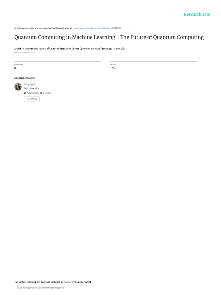 Quantum Computing | PDF | Quantum Computing | Computing