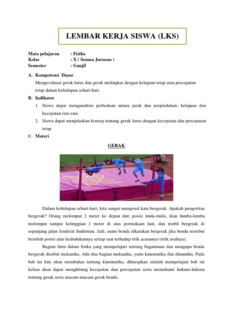 LKS 2 Fisika Gerak PDF | PDF