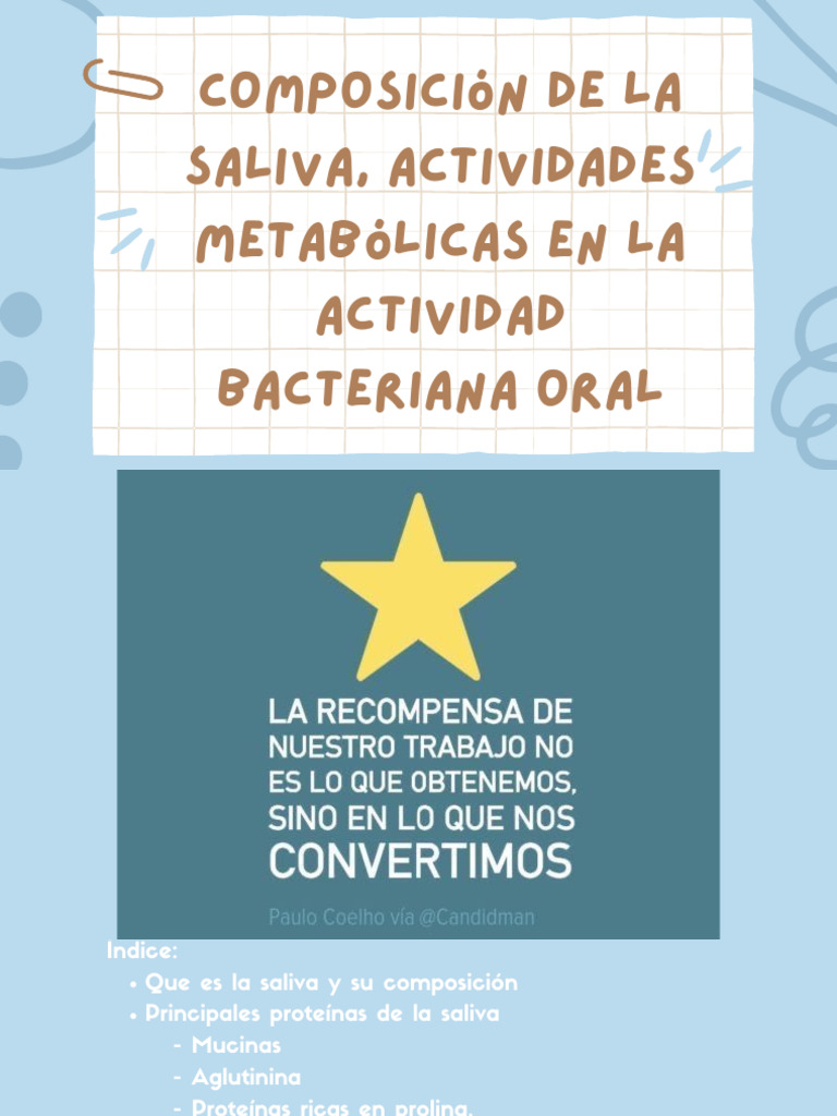 Composición de La Saliva | PDF | Saliva | Proteínas