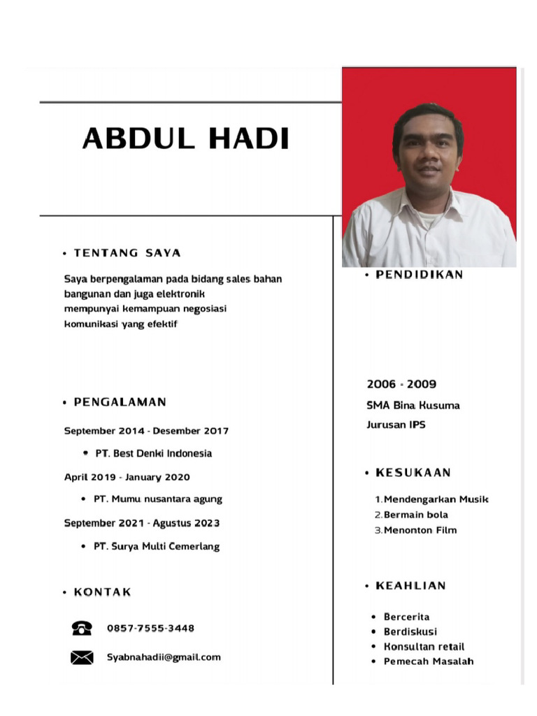 Abdul Hadi CV | PDF
