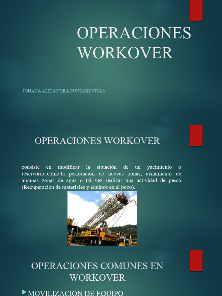 Operaciones y Equipos Workover | PDF | Perforación