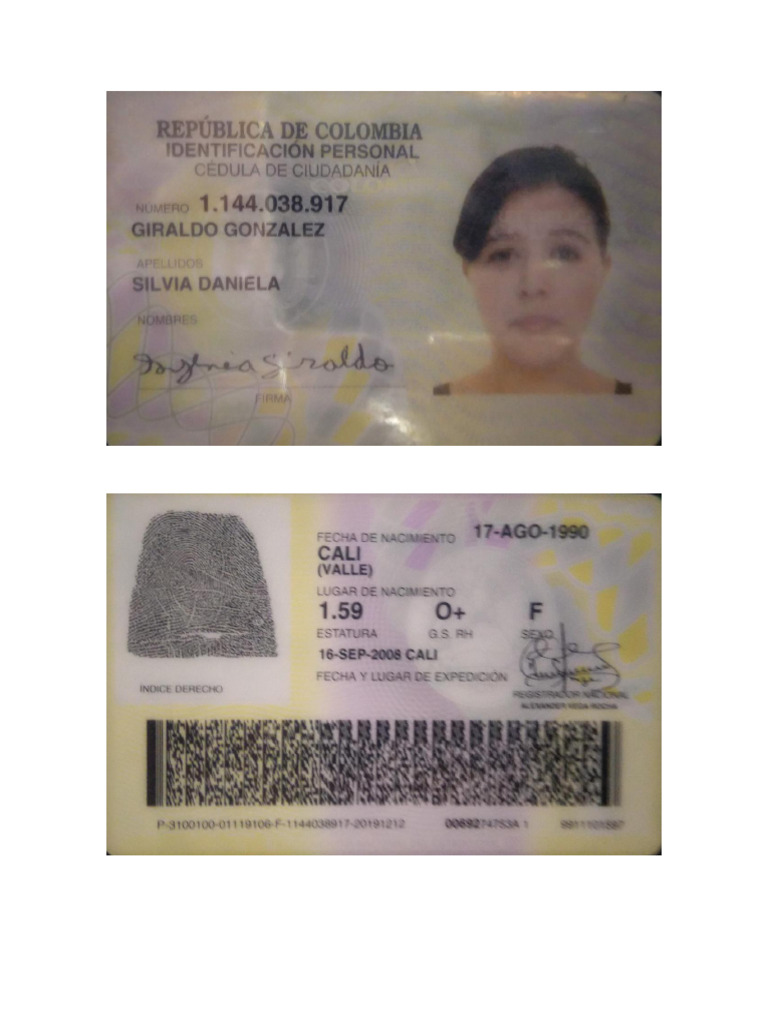 Cedula Silvia Daniela Giraldo Gonzalez | PDF