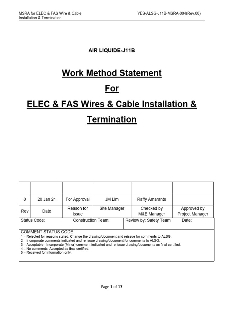 MS for ELEC & FAS Wire & Cables Installations & Termination | PDF | Insulator (Electricity ...