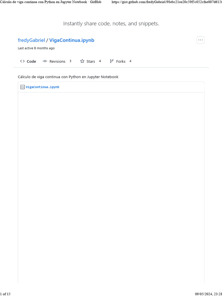 Cálculo de Viga Continua Con Python en Jupyter Notebook GitHub | PDF | Viga (Estructura ...