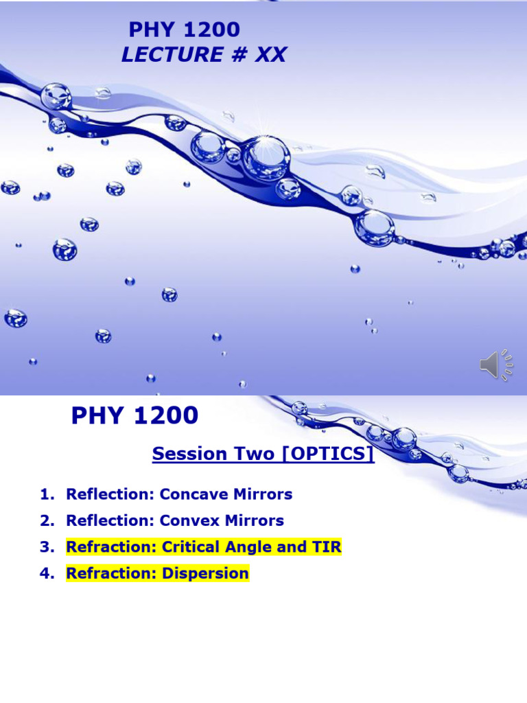 PHY 1200: Optics and Mirror Reflection | PDF | Mirror | Optics