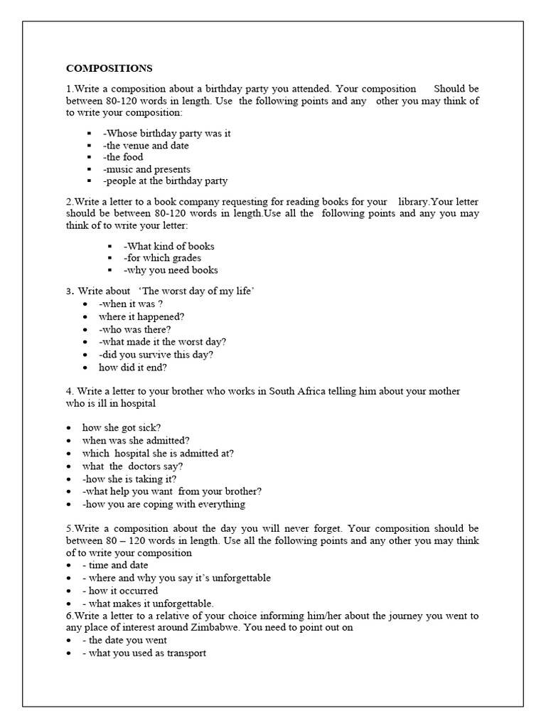 Composition Questions - 035441 | PDF