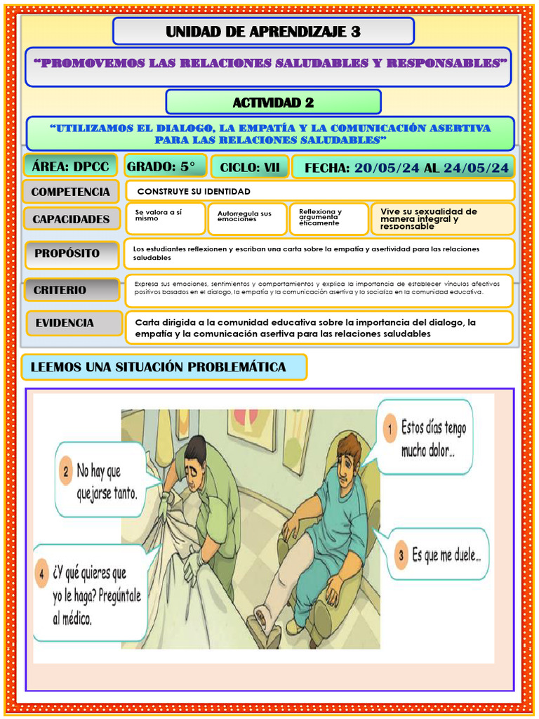 Ii DPCC 5° Ficha 01 (Unidad 03) | PDF | Empatía | Las emociones