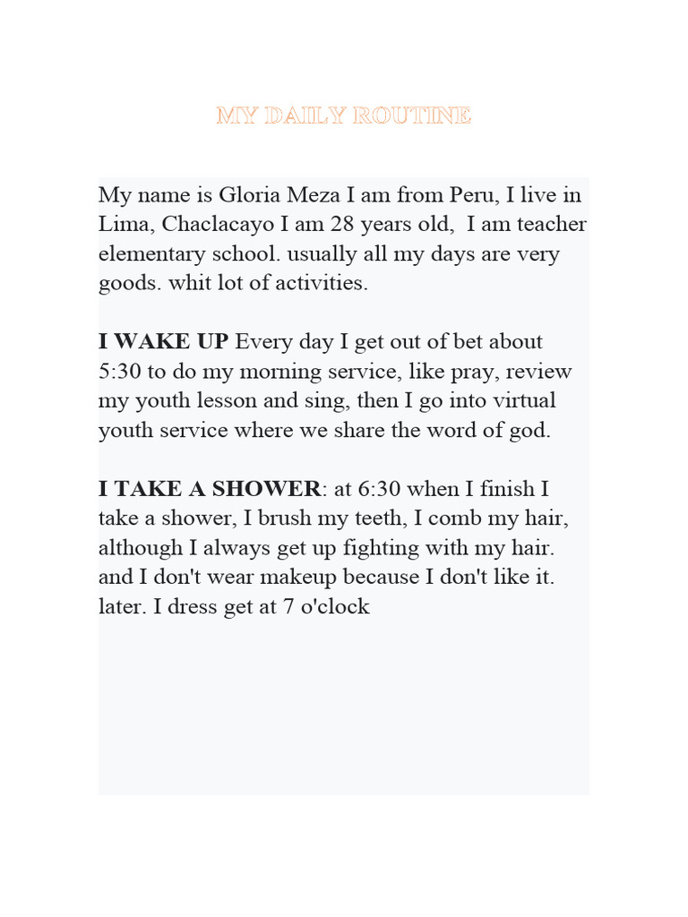 My Daily Routine | PDF