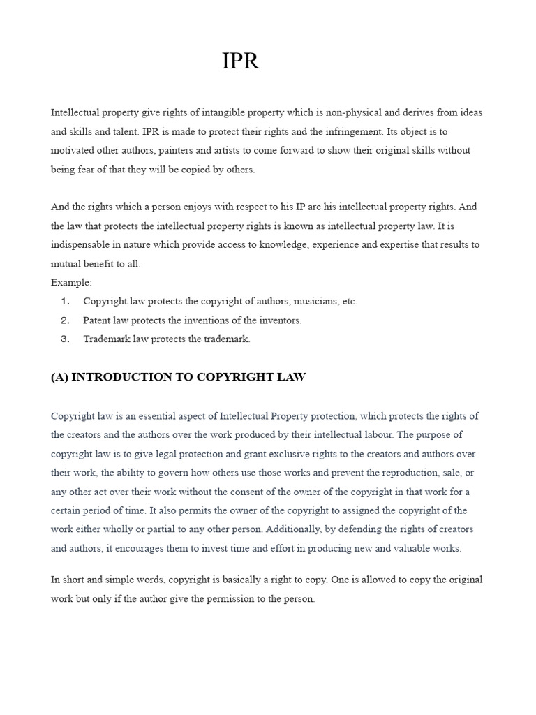 Ipr Notes 2024 | Download Free PDF | Copyright | Intellectual Property