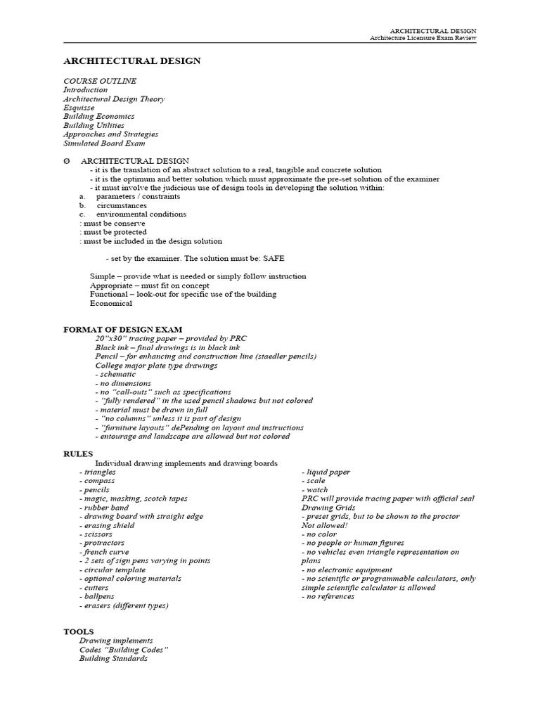 Architectural Design Exam Review Guide | PDF | Apartment | Masculinity