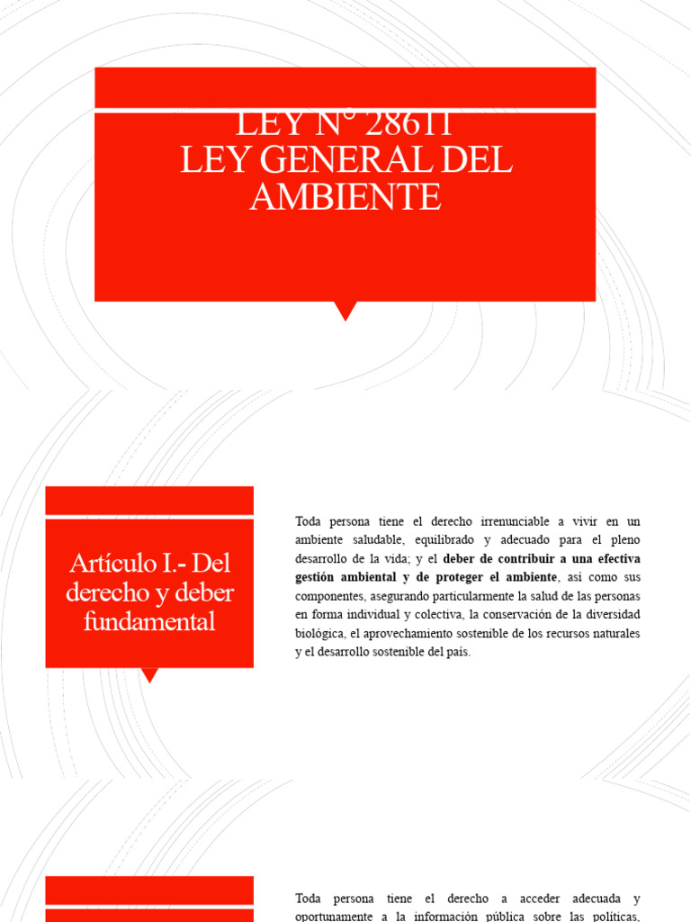 LEY N 28611 Ley General Del Ambiente | Descargar gratis PDF | Entorno ...