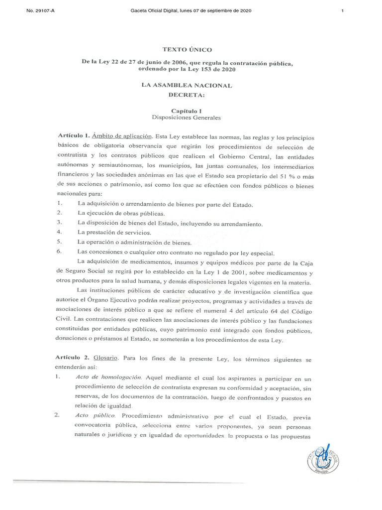 Ley 22-2006 (Texto Unico 2020) | PDF