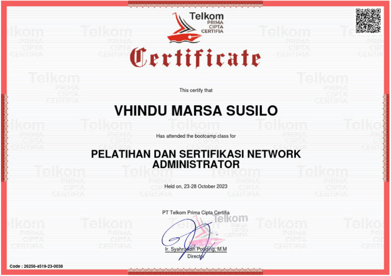 Network Admin Bootcamp Certificate | PDF