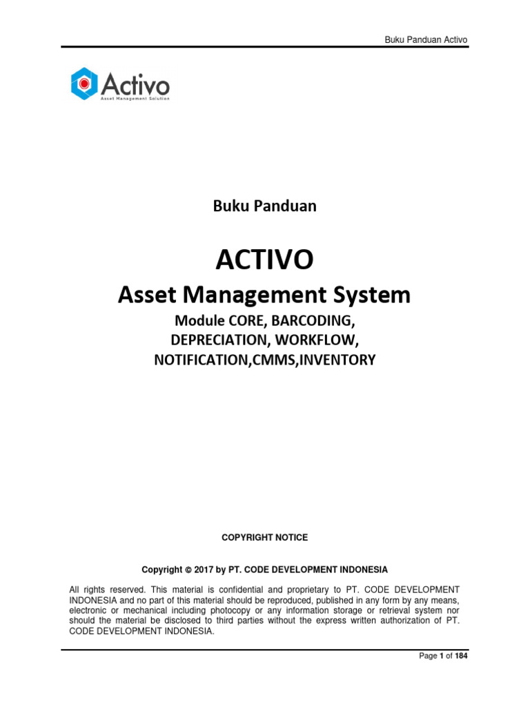 Activo User Manual All Modules - Bahasa | PDF | Password | Balance Sheet