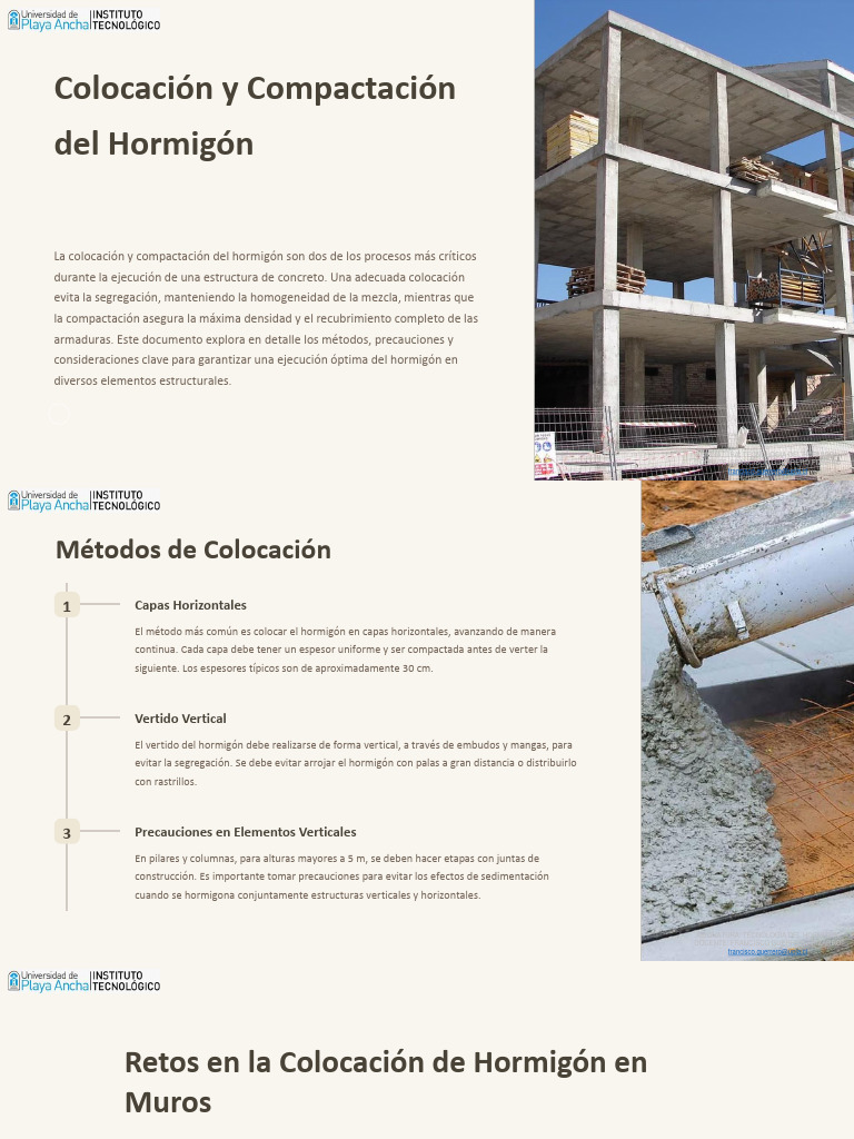 CLASE 4 - Colocacion-y-Compactacion-del-Hormigon - 2 de 3 | PDF | Hormigón | Ingeniería de ...