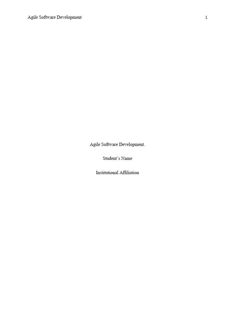 Agile Software Development 1 Pdf Agile Software Development Software
