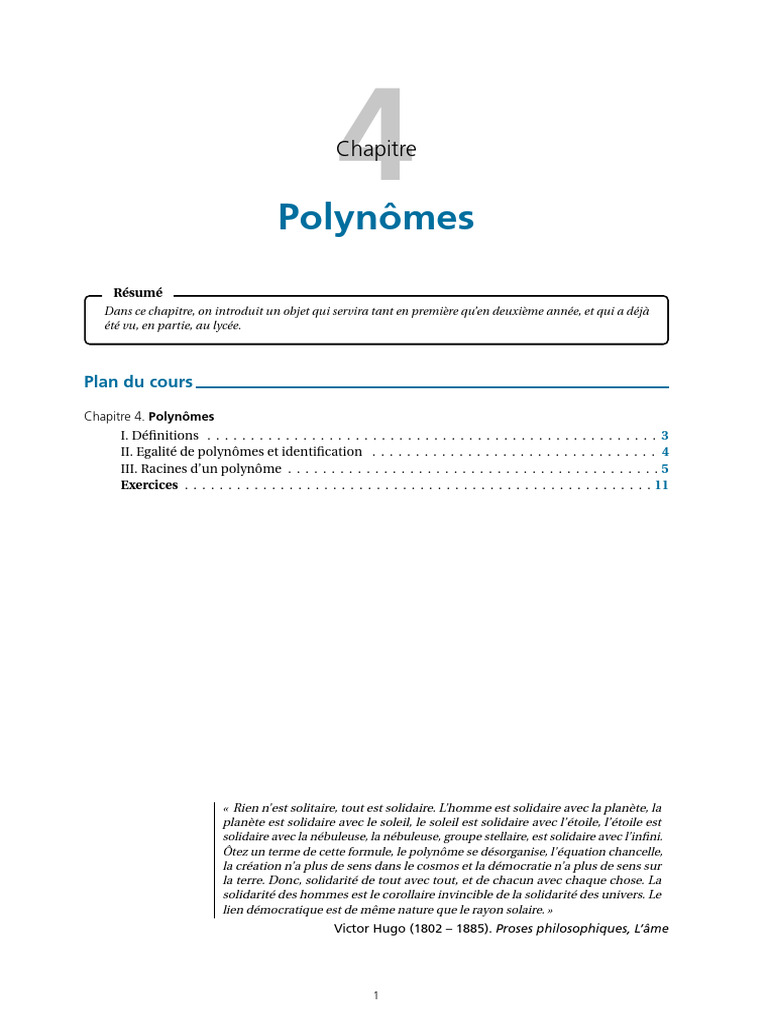 Introduction aux polynômes et leurs propriétés | PDF | Zéro d'une ...