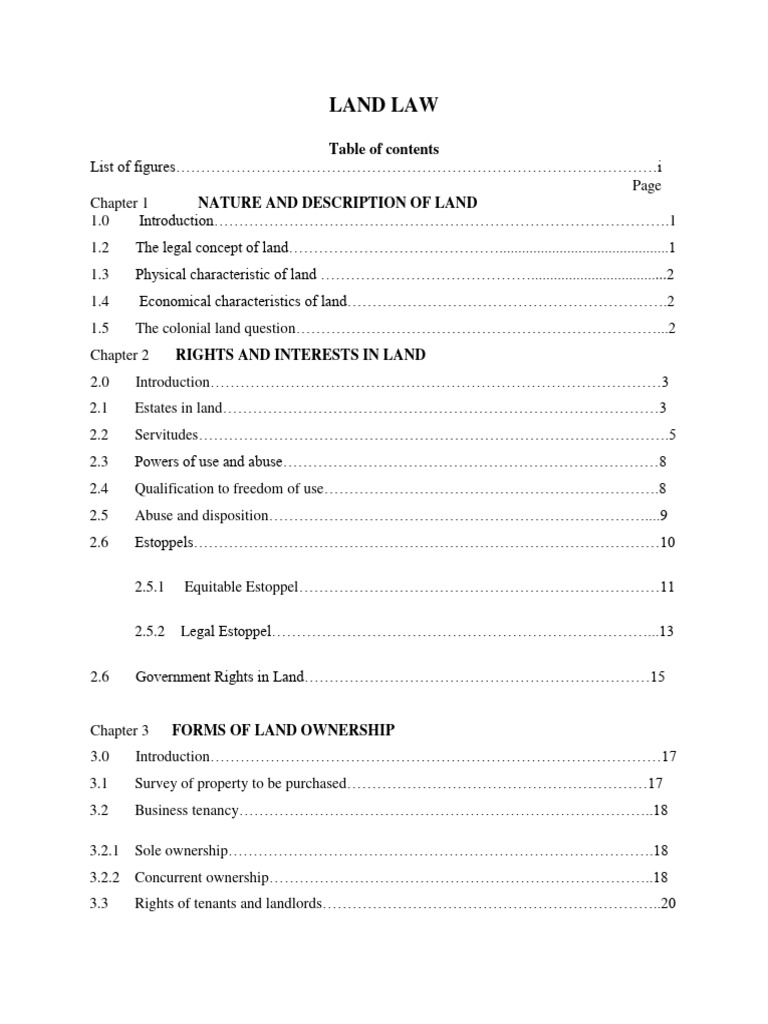 Land Law | PDF | Concurrent Estate | Lease