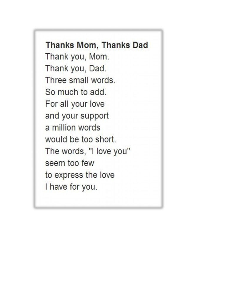 Parent Day Poem | PDF