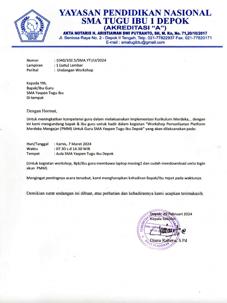 Undangan Workshop 7 Mar 24 | PDF