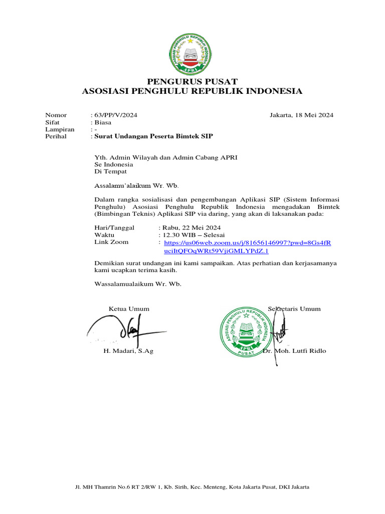 Surat Undangan Bimtek SIP | PDF Surat Undangan Bimtek SIP | PDF