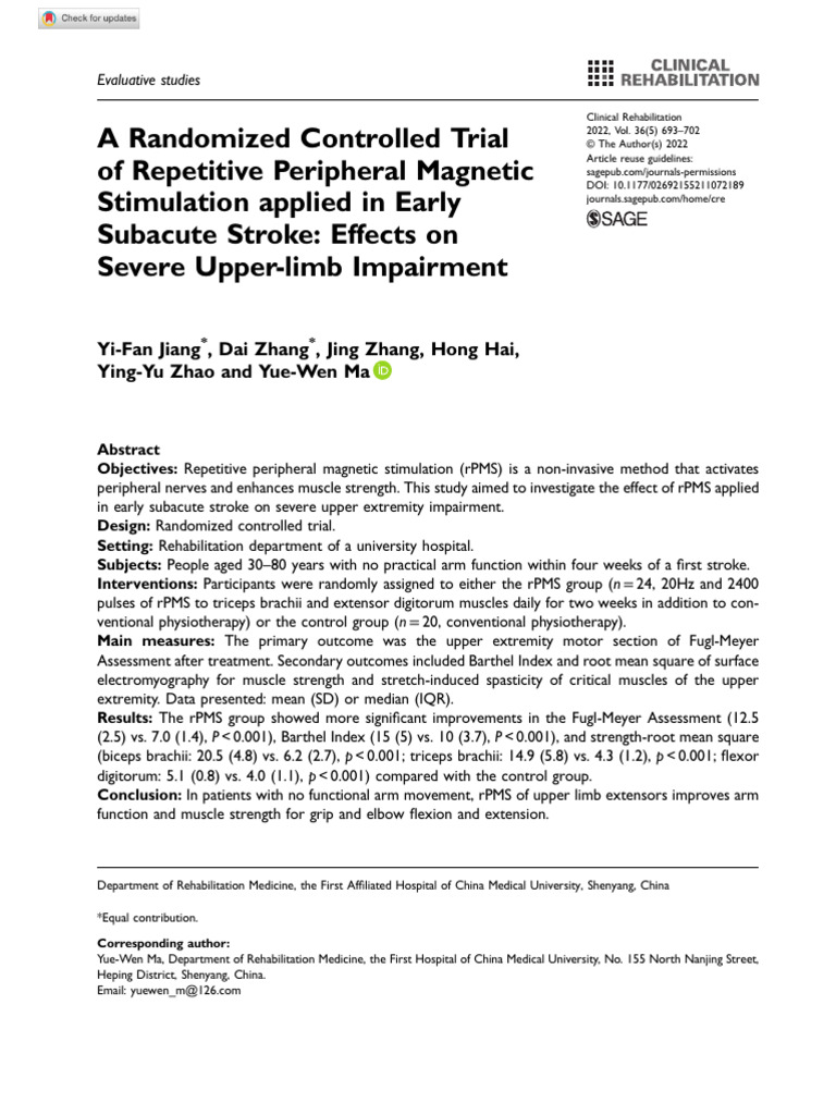 Jurnal Dms | PDF | Physical Therapy | Stroke