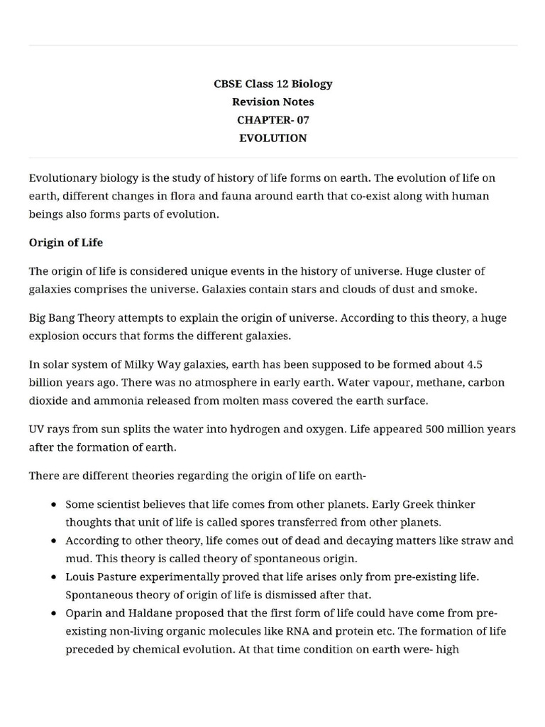 CH 7 Evolution | PDF