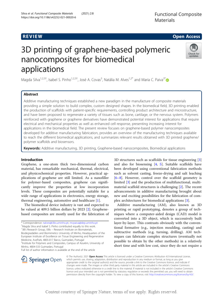 3D Printing of Graphene-Based Polymeric Nanocompos | PDF | 3 D Printing ...
