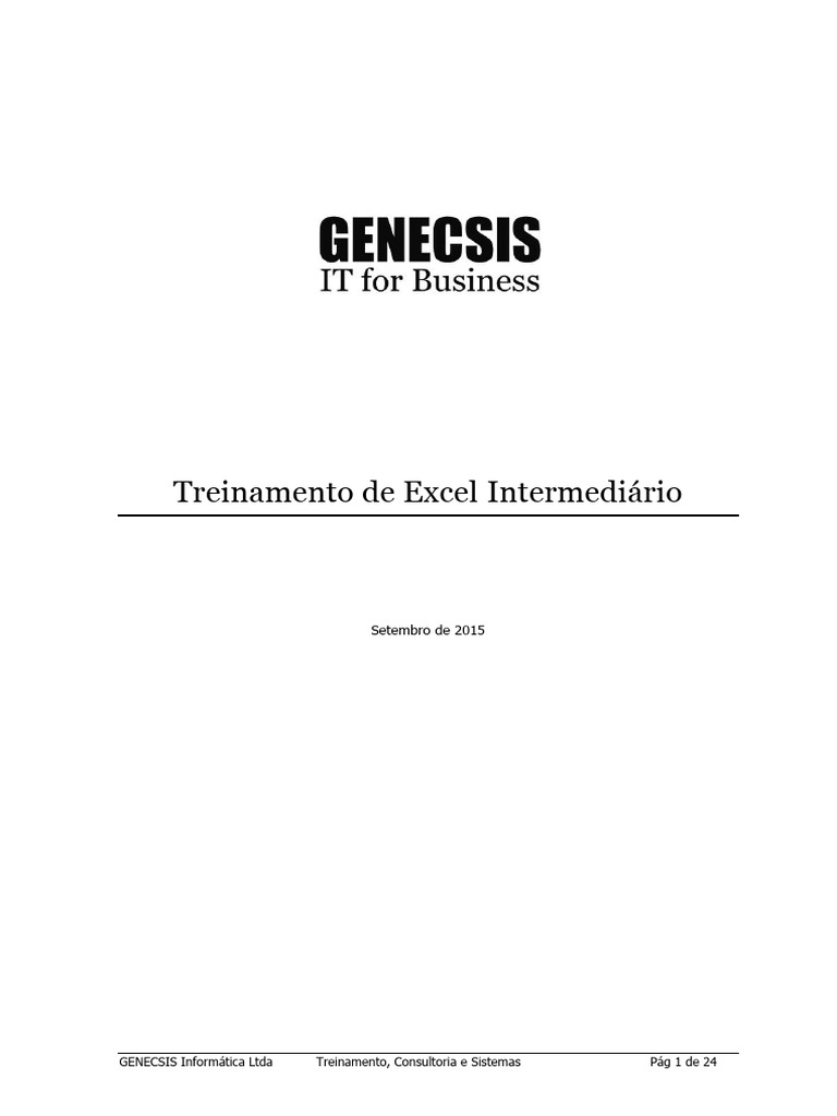 Apostila Excel Intermediário | PDF | Microsoft Excel | Cor