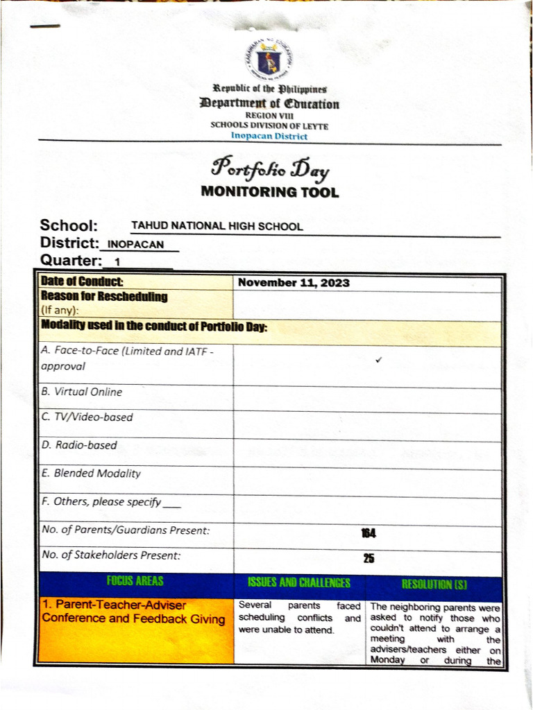 1st Quarter Portfolio Day | PDF