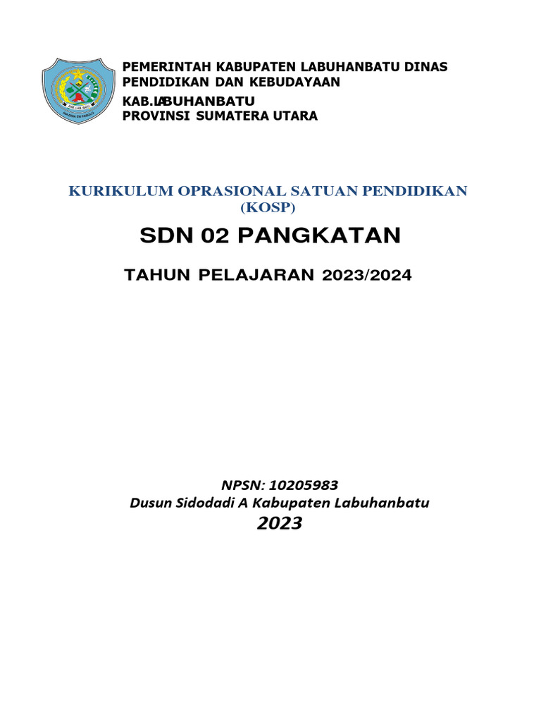 Kosp SDN 02 Pangkatan | PDF | Karier & Perkembangan | Bisnis