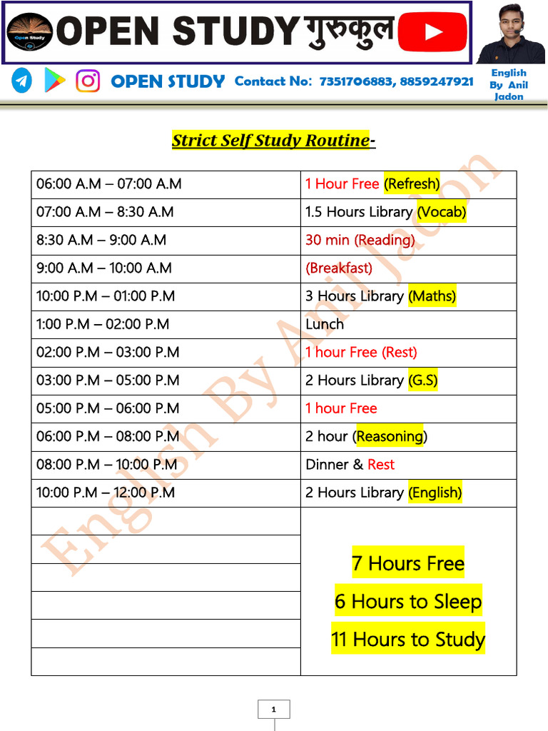 Study Routine | PDF