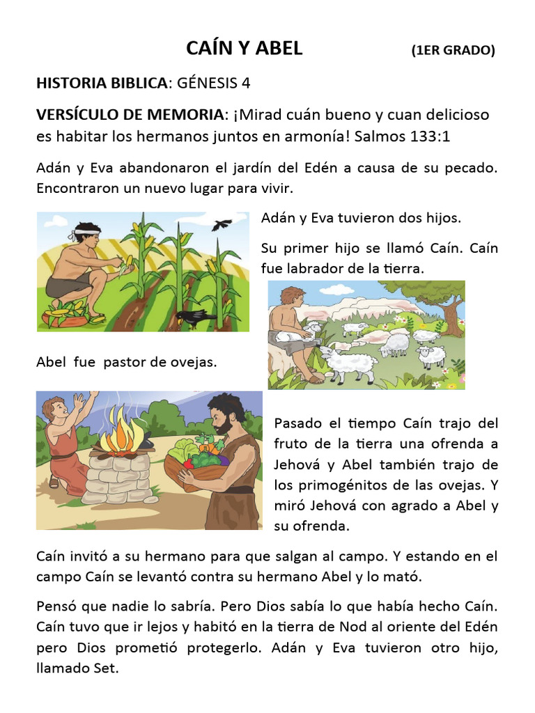 Cain y Abel | PDF | Adán y Eva | Jardín del Edén