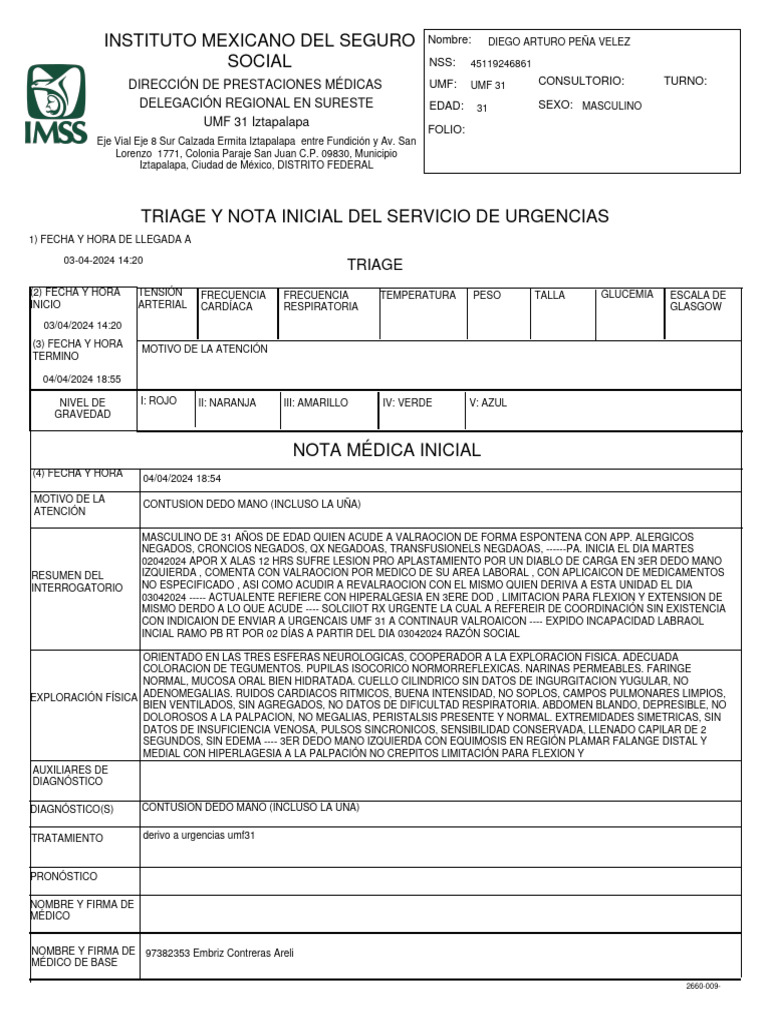 Nota Medica73803040242405022 | PDF | Emergencias Médicas | Enfermedades ...