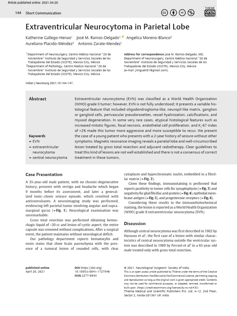 Neurocitoma Extraventricular | PDF | Causes Of Death | Clinical Medicine