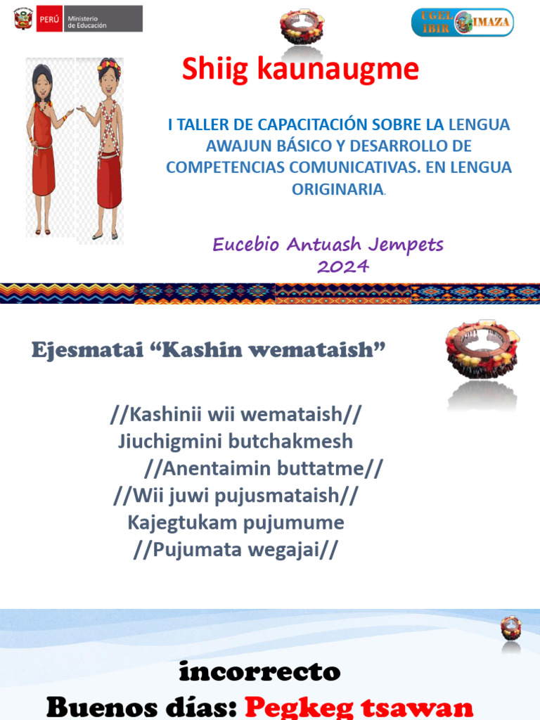 Frases y saludos en awajún | PDF | Artes del Lenguaje y Comunicación