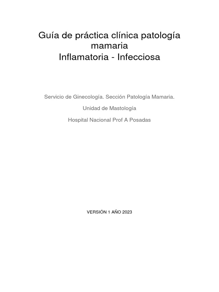 Mastitis Guia de Practica Clinica Patologia Mamaria-1 | Descargar gratis PDF | Cáncer de mama ...